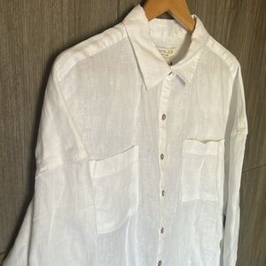 Rachel Zoe | Tops | Rachel Zoe White Linen Shirt | Poshmark